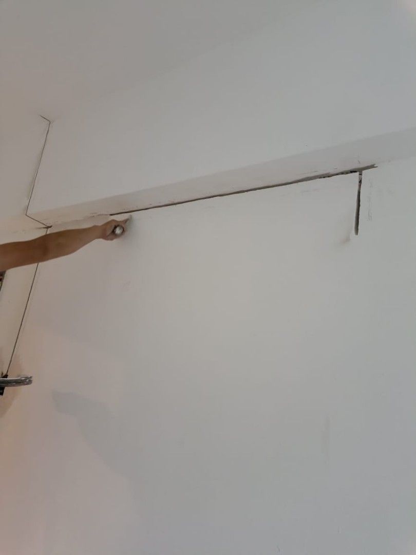 Hacking conceal plaster Ceiling painting renovation Electrical Wiring ...