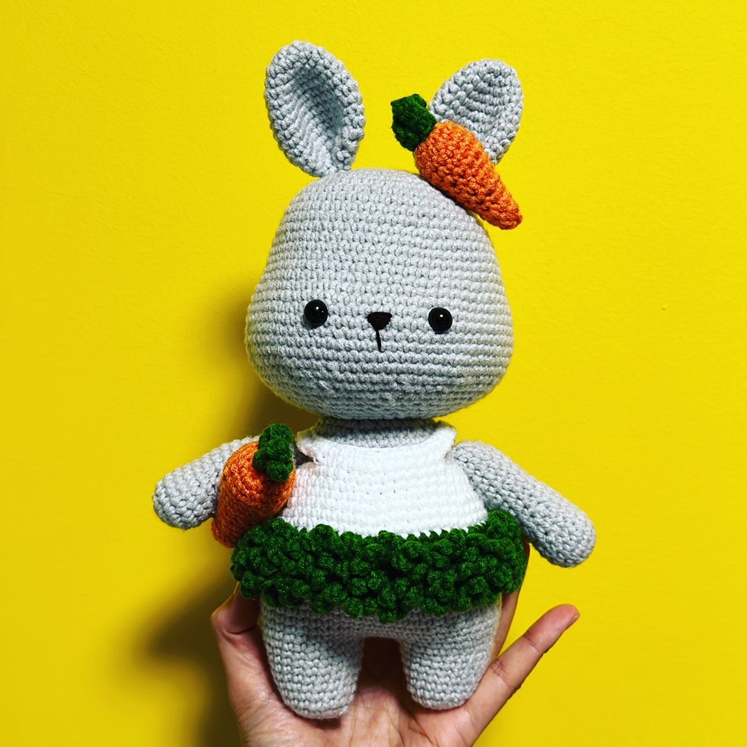 Handmade crochet carrot bunny plushie, Hobbies & Toys, Stationery ...
