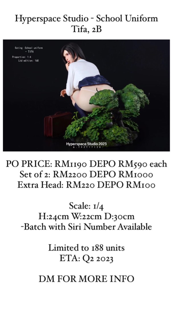 Hyperspace Studio - School Uniform Tifa, 2B, Hobbies & Toys, Toys & Games on Carousell