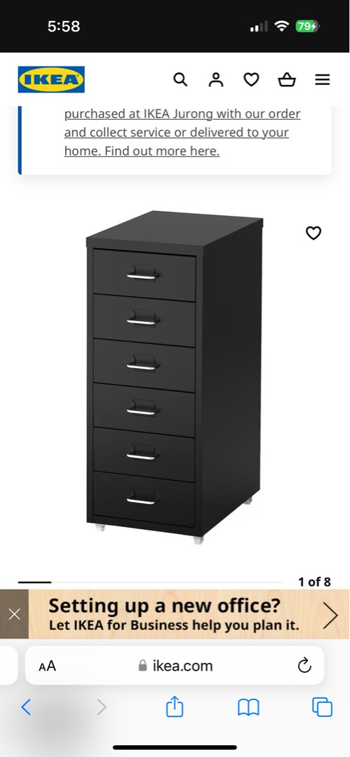 Ikea helmer drawer unit black, Furniture & Home Living, Furniture ...