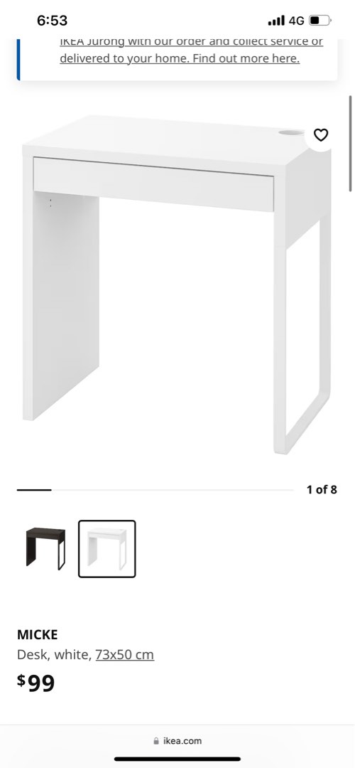 Ikea Micke Table White, Furniture & Home Living, Furniture, Tables ...