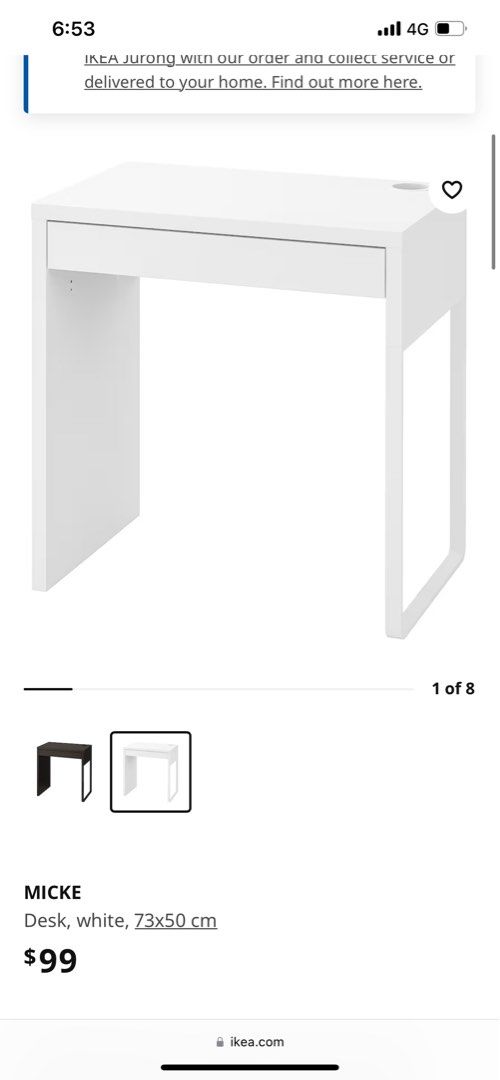 Ikea Micke Table White, Furniture & Home Living, Furniture, Tables ...
