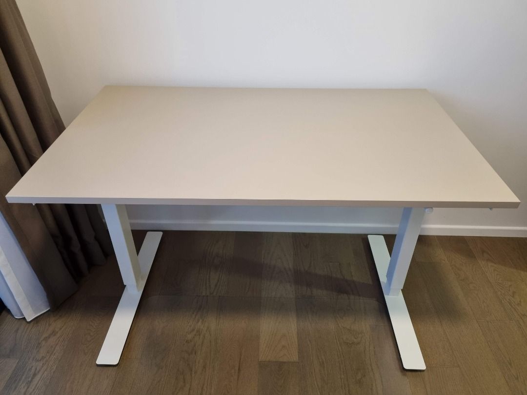 IKEA TROTTEN sit/stand desk beige 120x70, Furniture & Home Living ...