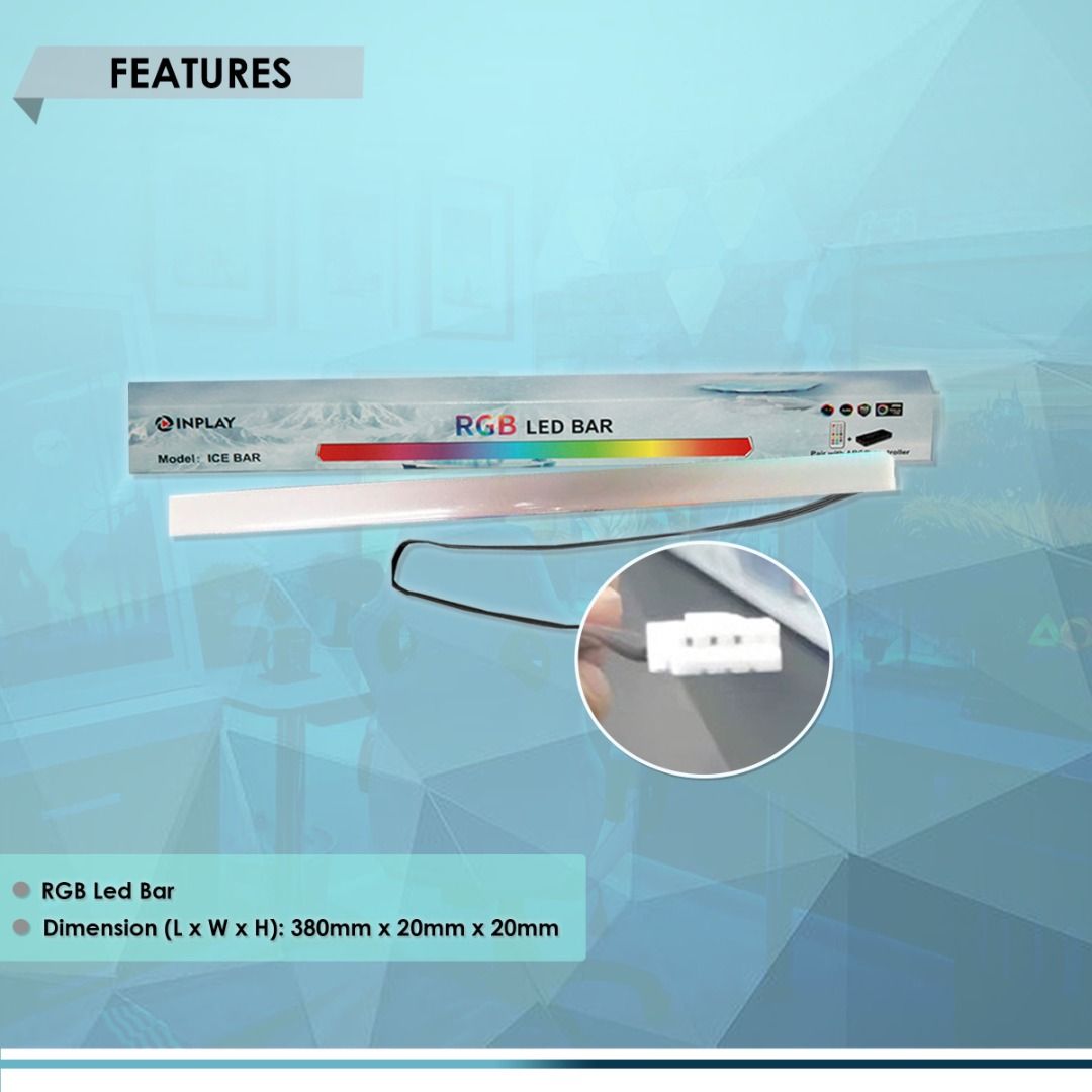 INPLAY ICE BAR, RGB LED BAR, MAGNETIC BASE STAND, EASY ATTACH TO YOUR ...