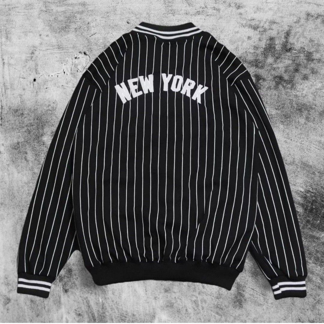 Jaket Varsity MLB New York Yankees Hitam Stripes, Fesyen Pria, Pakaian ...