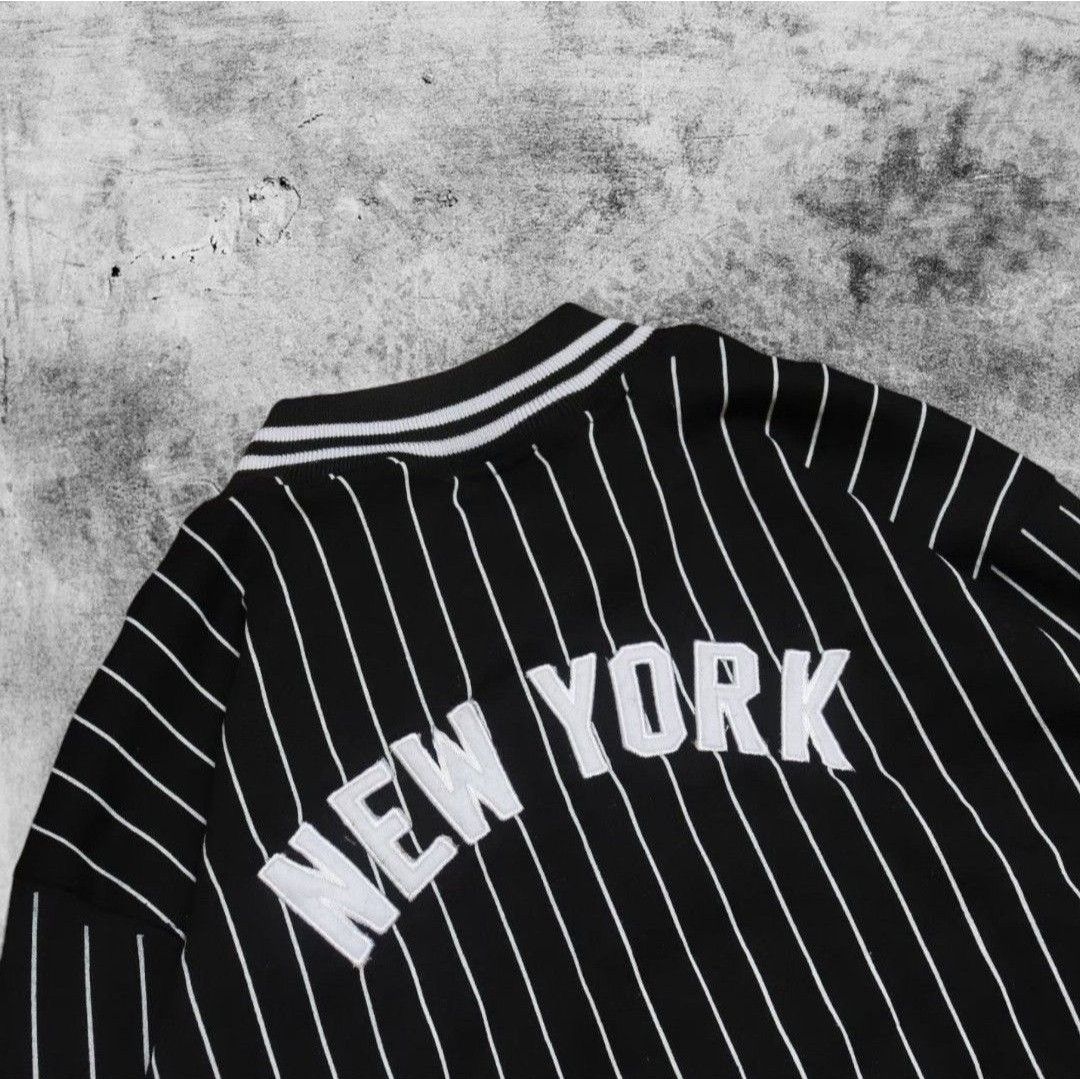 Jaket Varsity MLB New York Yankees Hitam Stripes, Fesyen Pria, Pakaian ...
