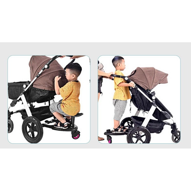 Kids Safety Comfort Wheeled Stroller Step Board stand sit seat pram ...