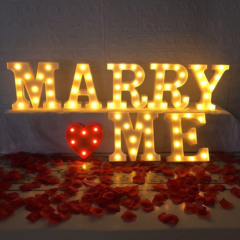 MARRY ME LED MARQUEE LIGHTS, Hobbies & Toys, Stationery & Craft ...