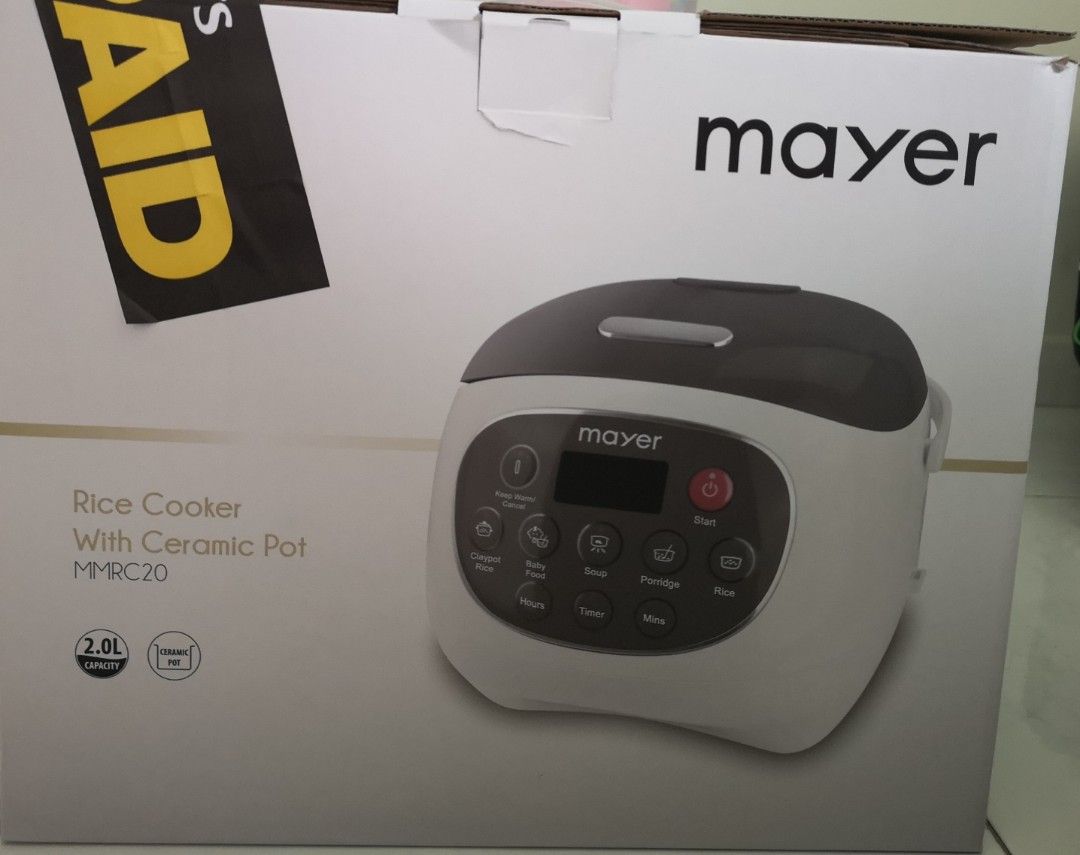 Mayer Rice Cooker with Ceramic Pot, TV & Home Appliances, Kitchen ...