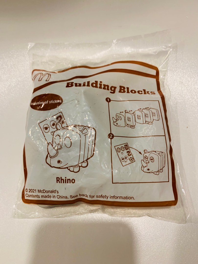McDonalds Happy Meal Building Blocks - Rhino, Hobbies & Toys, Toys ...