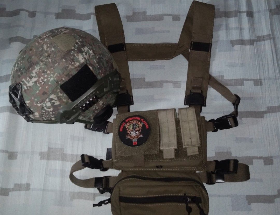 mich 2000 ballistic helmet mk4 chest rig, Men's Fashion, Activewear on ...