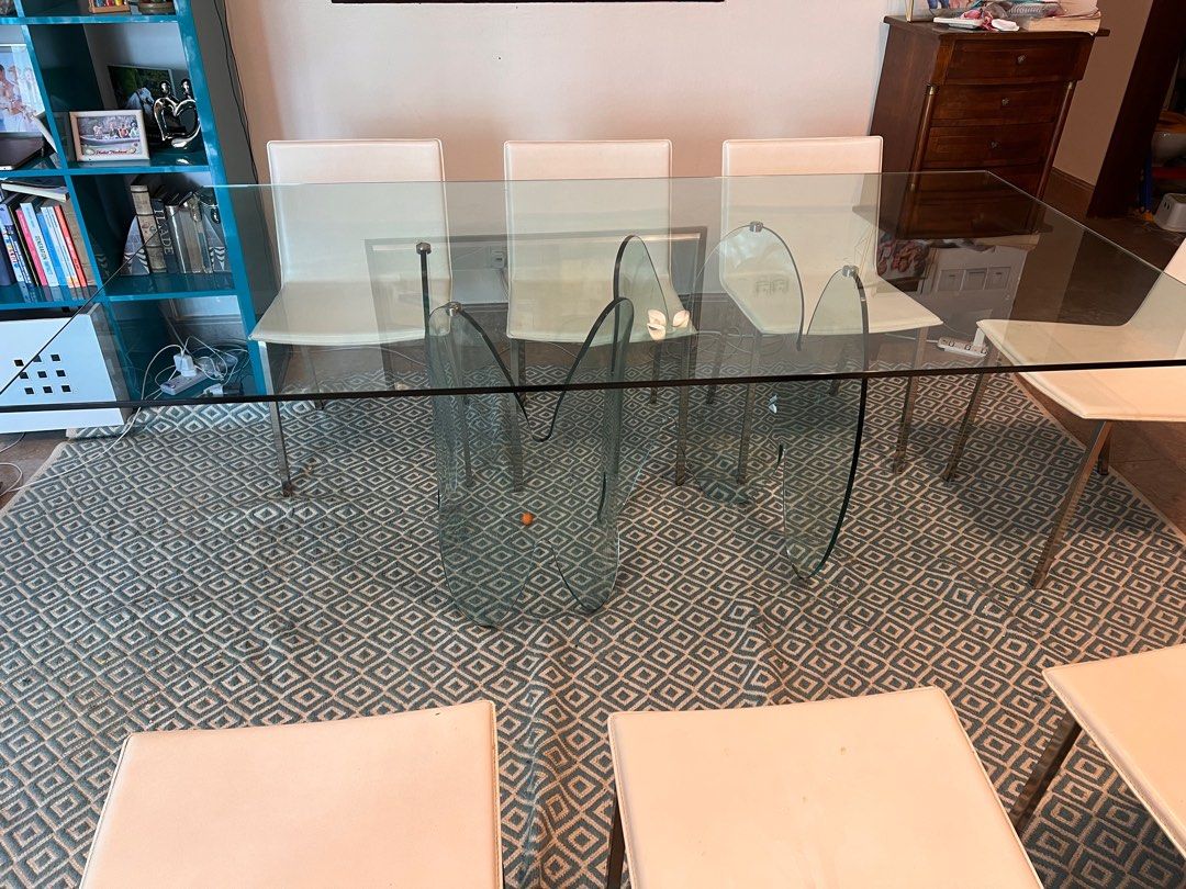 Molecule 8 Seater Glass Dining Table, Furniture & Home Living ...
