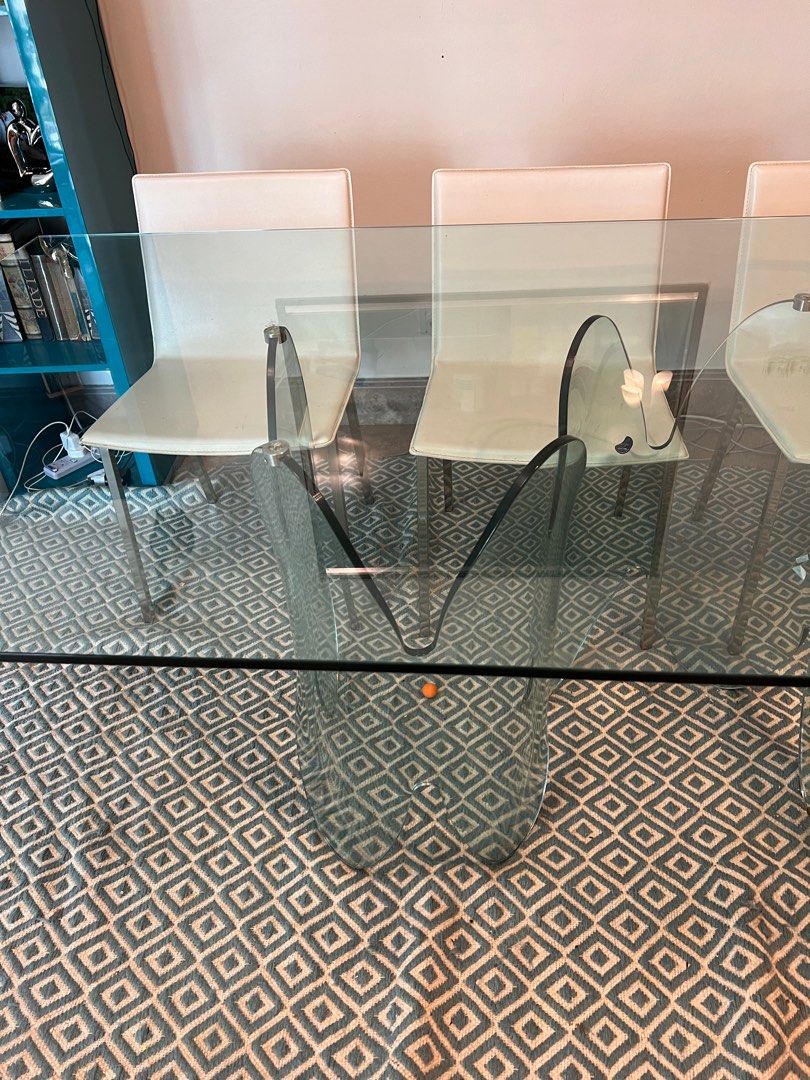 Molecule 8 Seater Glass Dining Table, Furniture & Home Living ...