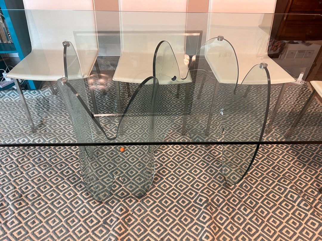 Molecule 8 Seater Glass Dining Table, Furniture & Home Living ...