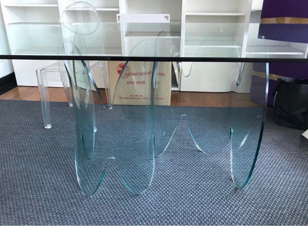 Molecule 8 Seater Glass Dining Table, Furniture & Home Living ...
