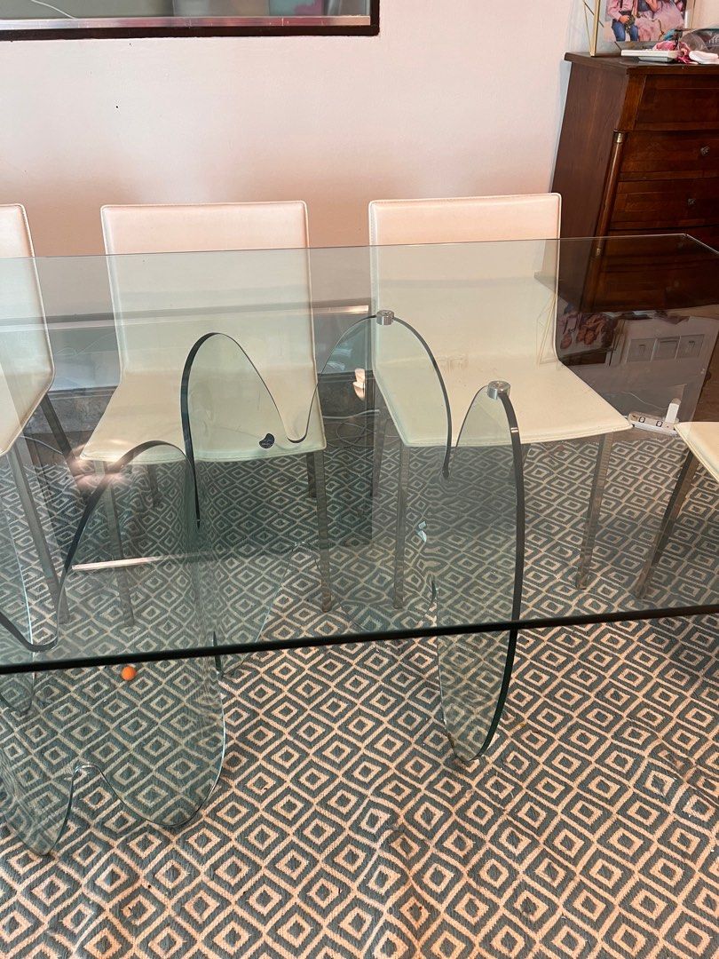 Molecule 8 Seater Glass Dining Table, Furniture & Home Living ...