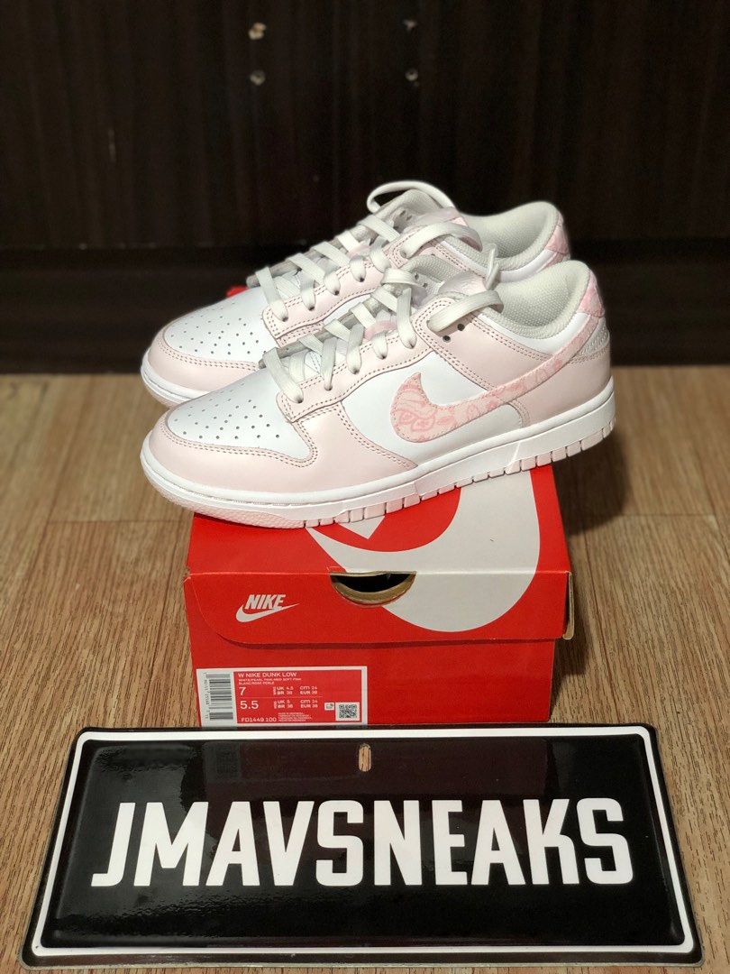 Nike Dunk Low Pink Paisley, Women's Fashion, Footwear, Sneakers on ...