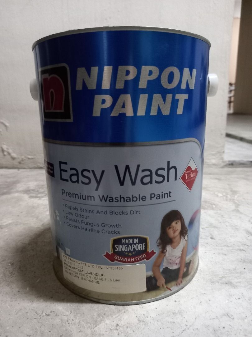 Nippon Paint Easy Wash Lightest Lavender 8180 (like Pink), Furniture ...