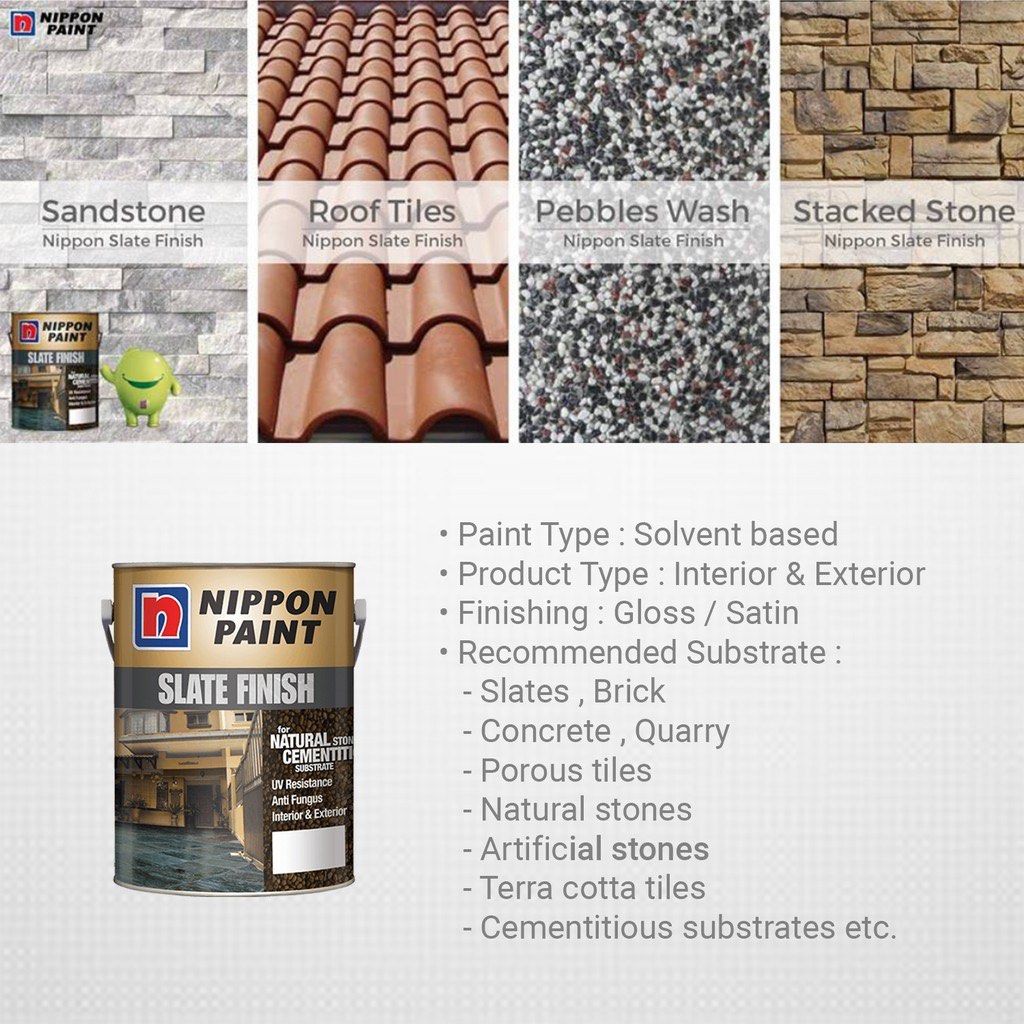 Nippon Slate Finish 5L, Furniture & Home Living, Home Improvement ...
