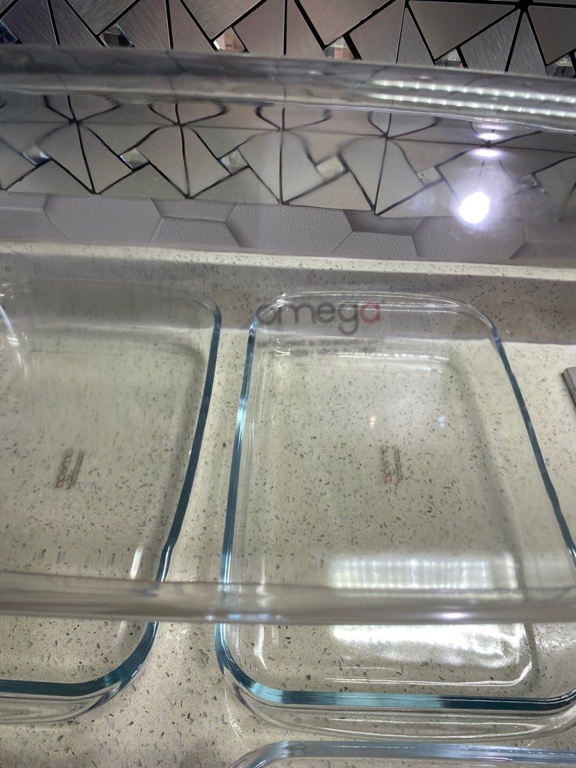 Omega Houseware Vendome Rectangular Glass Bakedish, Furniture & Home ...