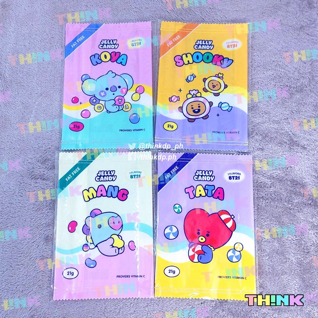 ON HAND BT21 Jelly Candy Pouch Large ( bts tata mang shooky koya ...