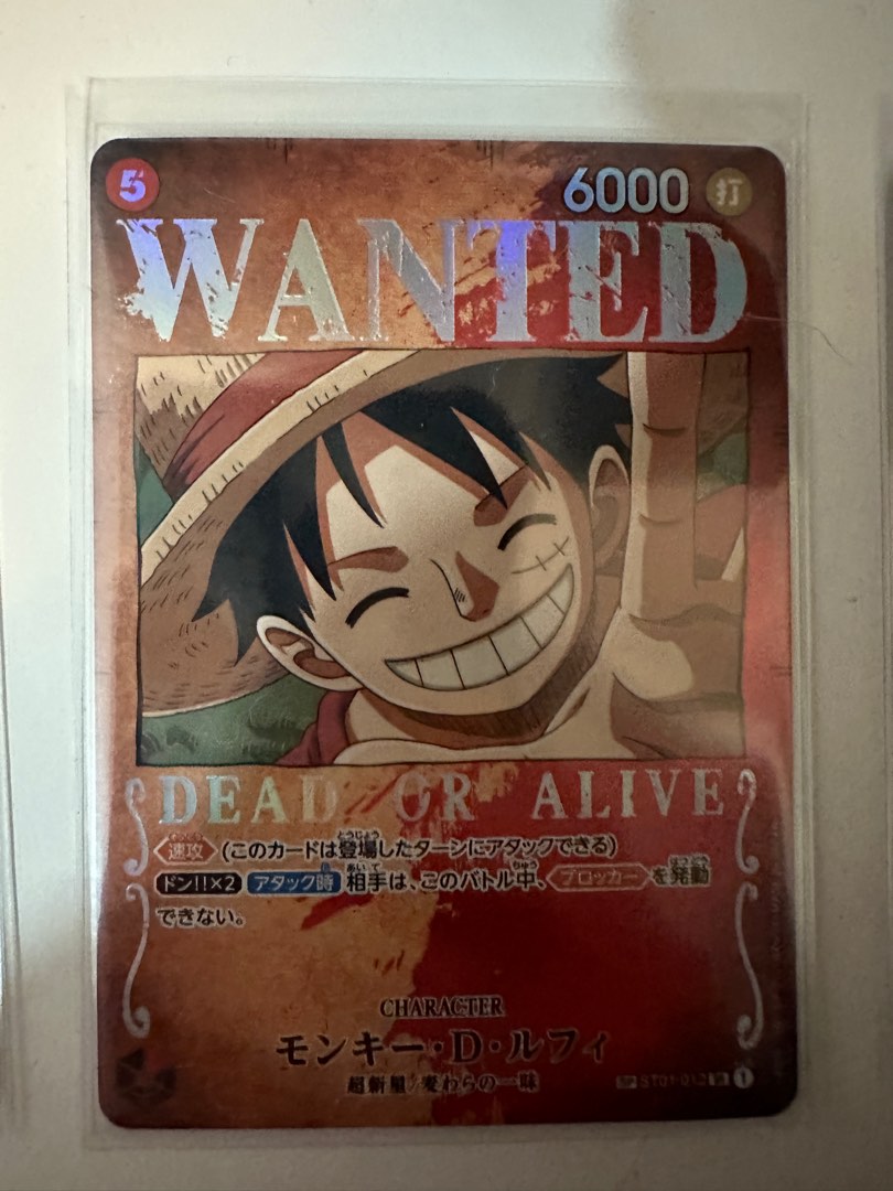 One Piece TCG OP-03 wanted Luffy SP, Hobbies & Toys, Memorabilia ...