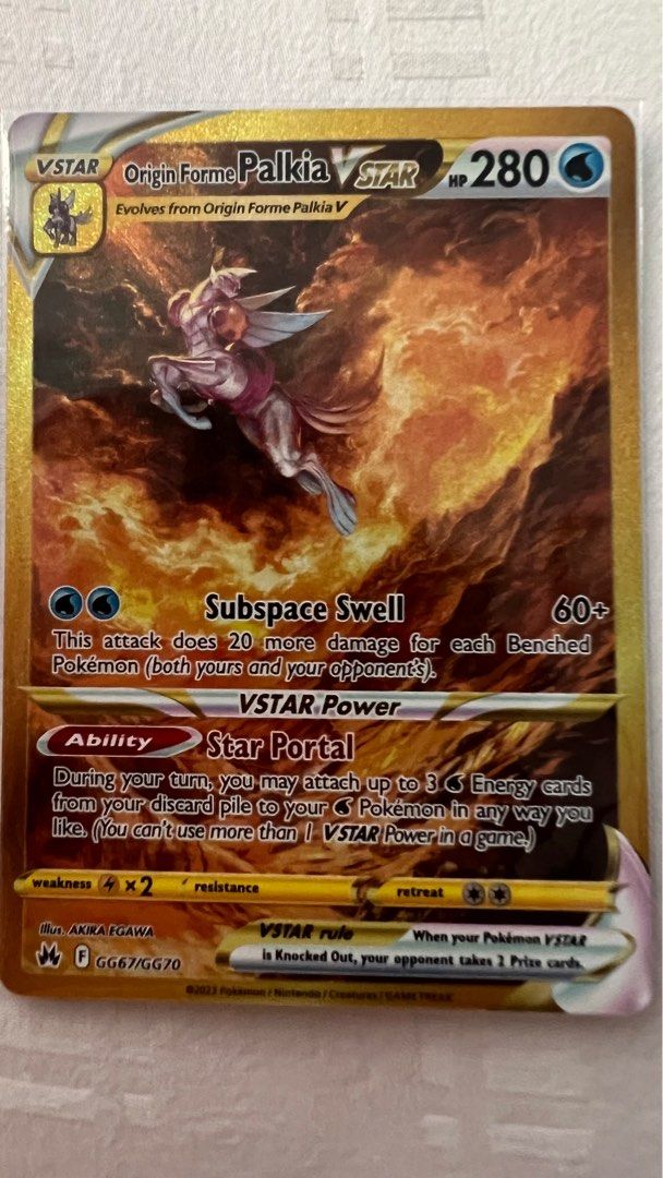 Palkia Vstar Gold Pokemon Card, Hobbies & Toys, Toys & Games on Carousell