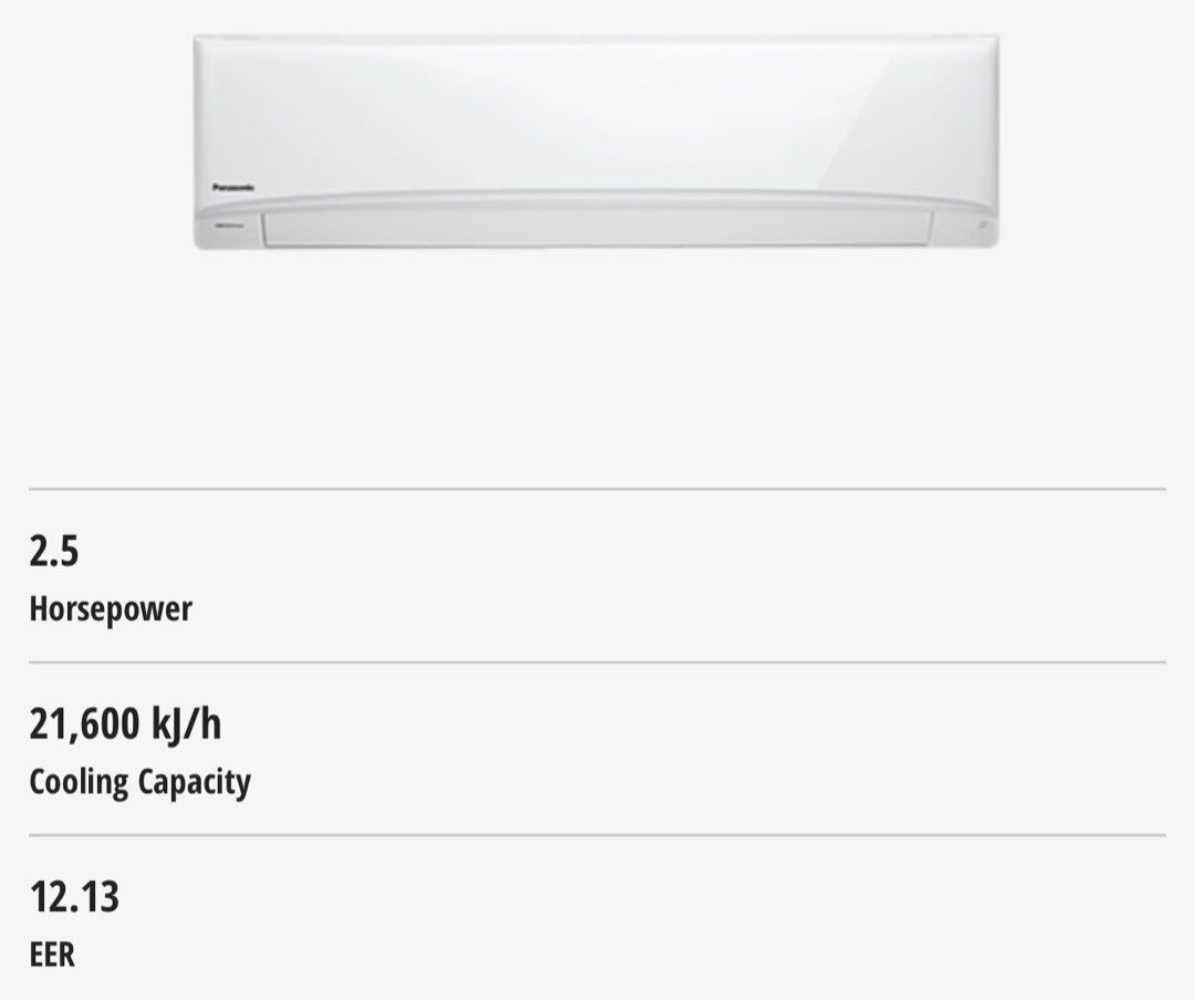 Panasonic 2.5hp Split Type Inverter AC, TV & Home Appliances, Air ...