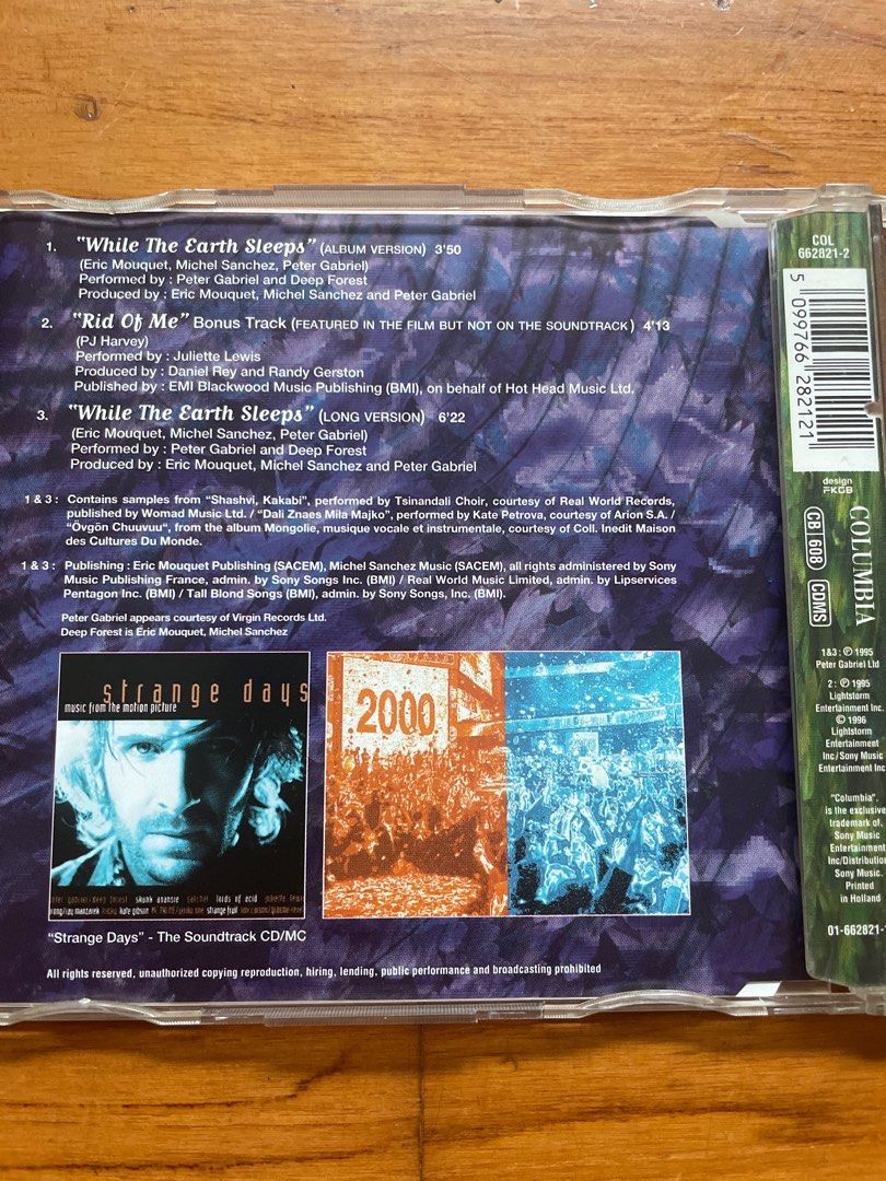 Peter Gabriel Deep Forest While The Earth Sleeps CD (Extended Version), Hobbies & Toys, Music ...