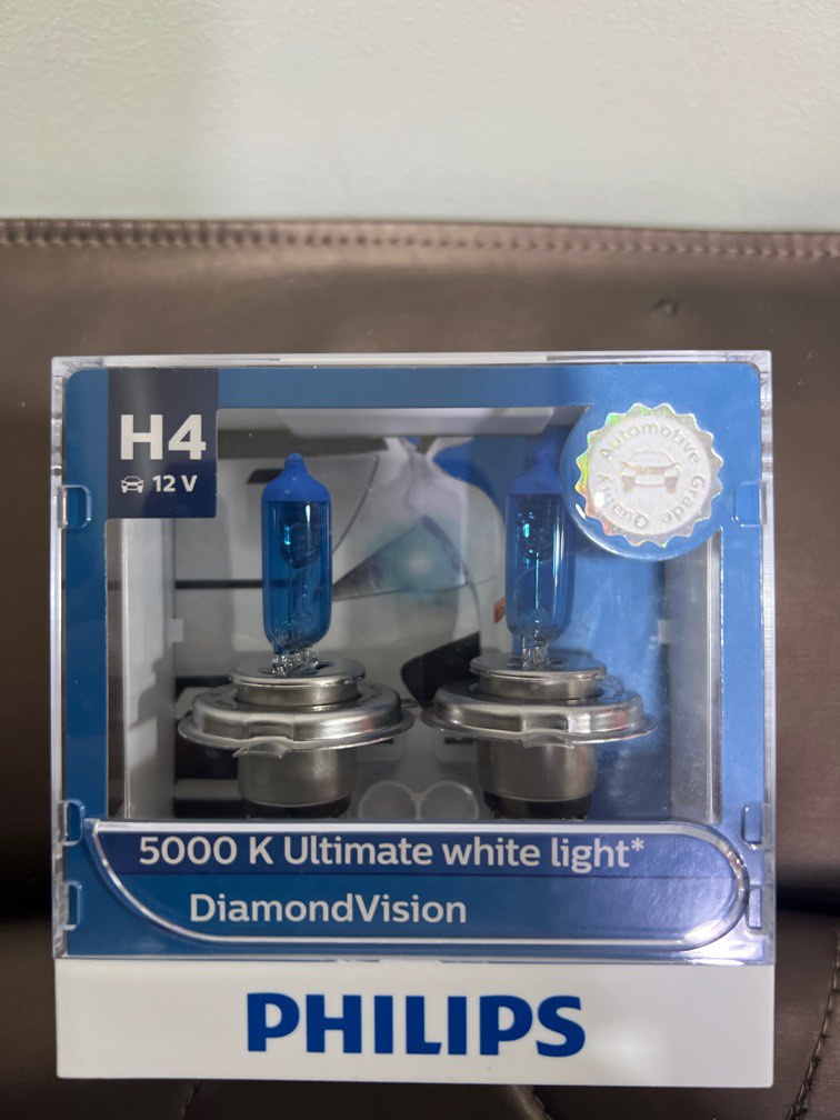 Philips Diamond Vision 5000K Ultimate White light. H4 12V, Car ...