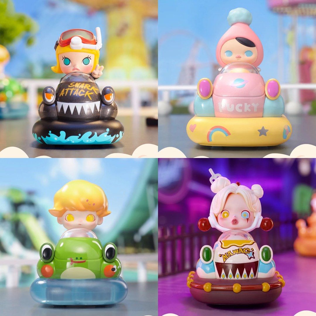 POPCAR bumper car series POPMART Labubu , DIMOO , Vivi cat , hacipupu ...