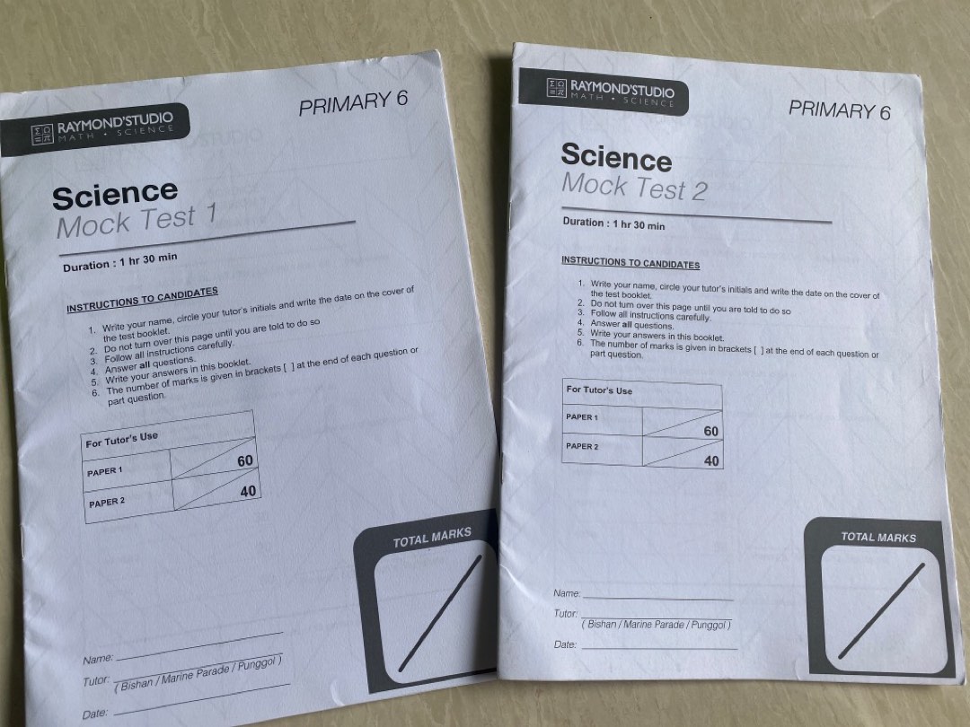 Primary 6 Science tuition Mock paper RSMS), Hobbies & Toys, Books ...