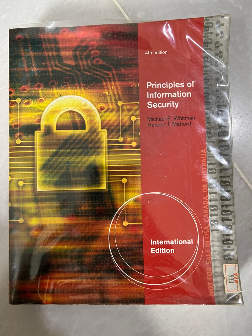 Principle of Information Security - Computer Science textbook, Hobbies ...