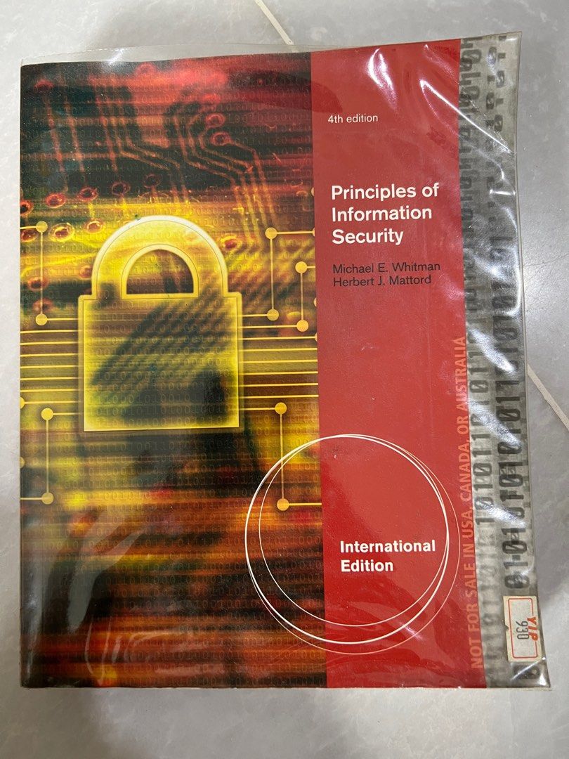 Principle of Information Security - Computer Science textbook, Hobbies ...