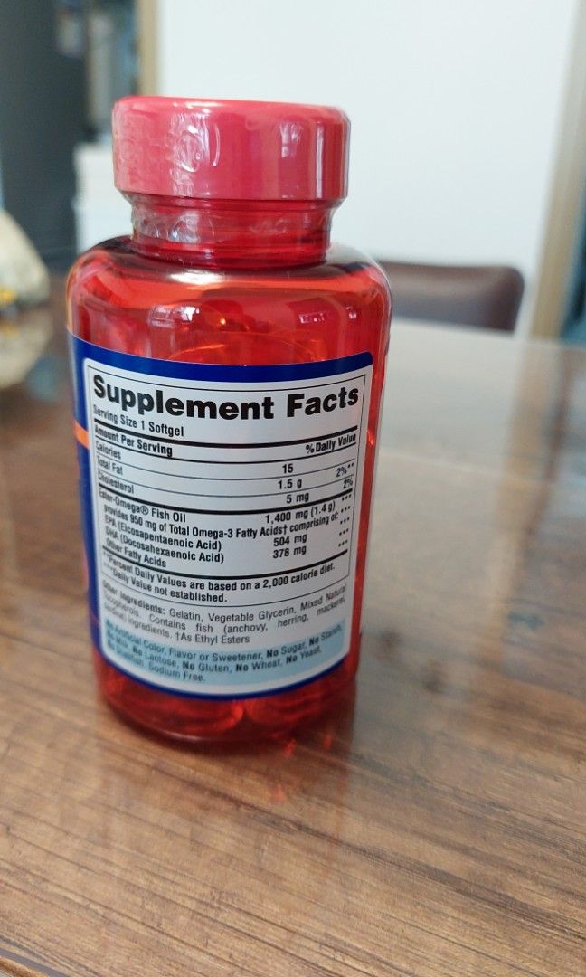 美國Puritan's Pride_Omega 3 Fish Oil (1400mg) 魚油丸-60粒, 健康及營養食用品, 健康補充品 ...