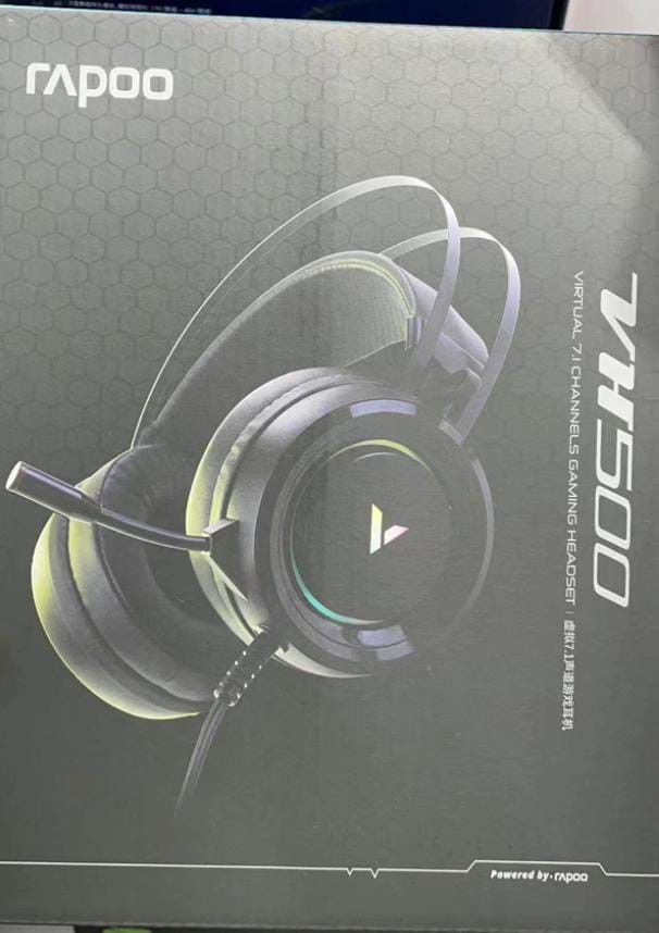 Rapoo VH500 虚拟7.1聲道RGB遊戲有線3.5mm頭載式耳機, 音響器材, 頭戴式/罩耳式耳機 - Carousell