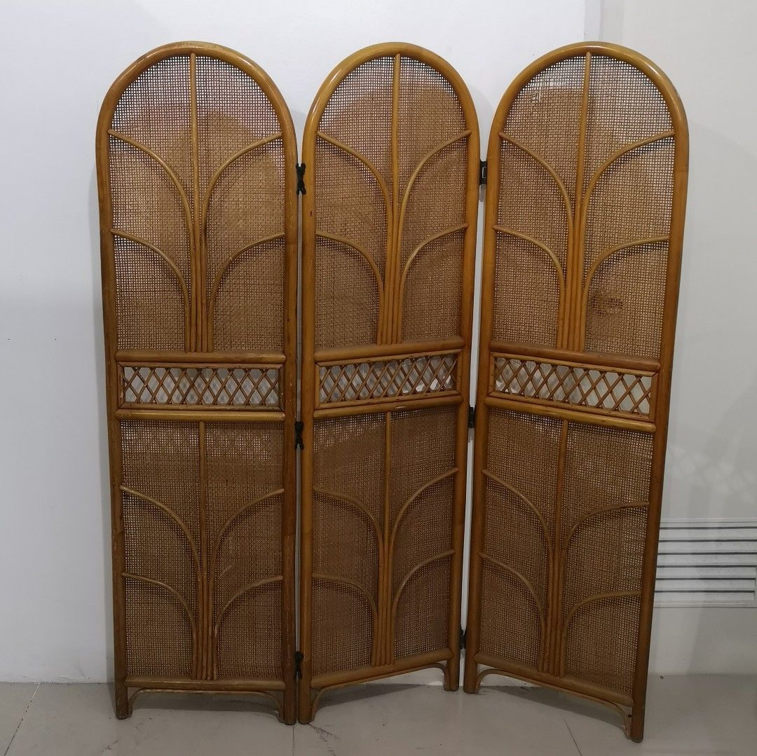Rattan partition / divider, 3 panels, Furniture & Home Living ...