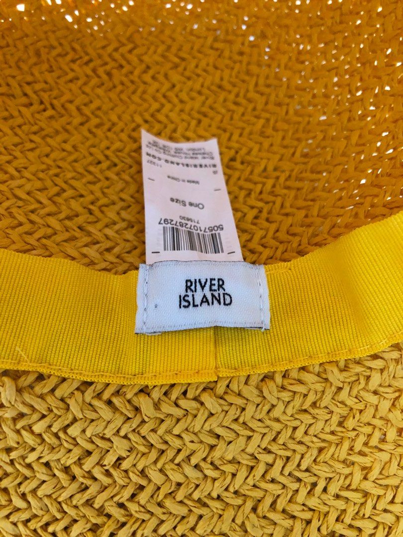 River Island yellow beach straw hat, Women's Fashion, Watches ...