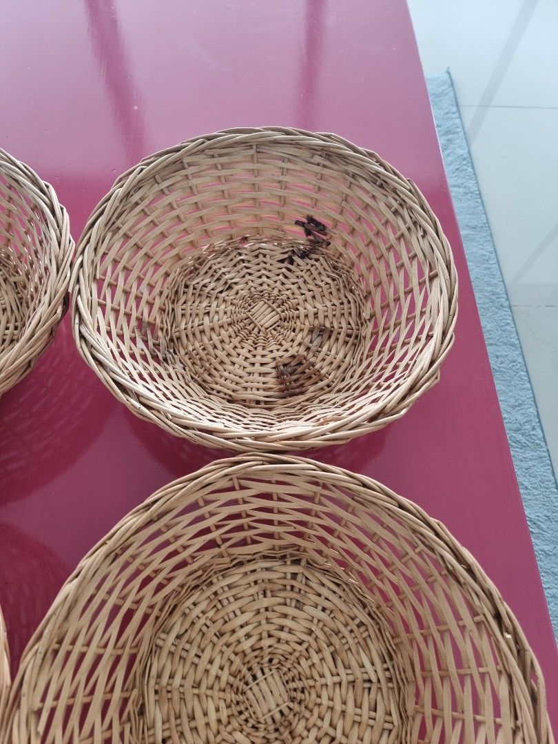Set of 4 rottan basket, Furniture & Home Living, Kitchenware ...