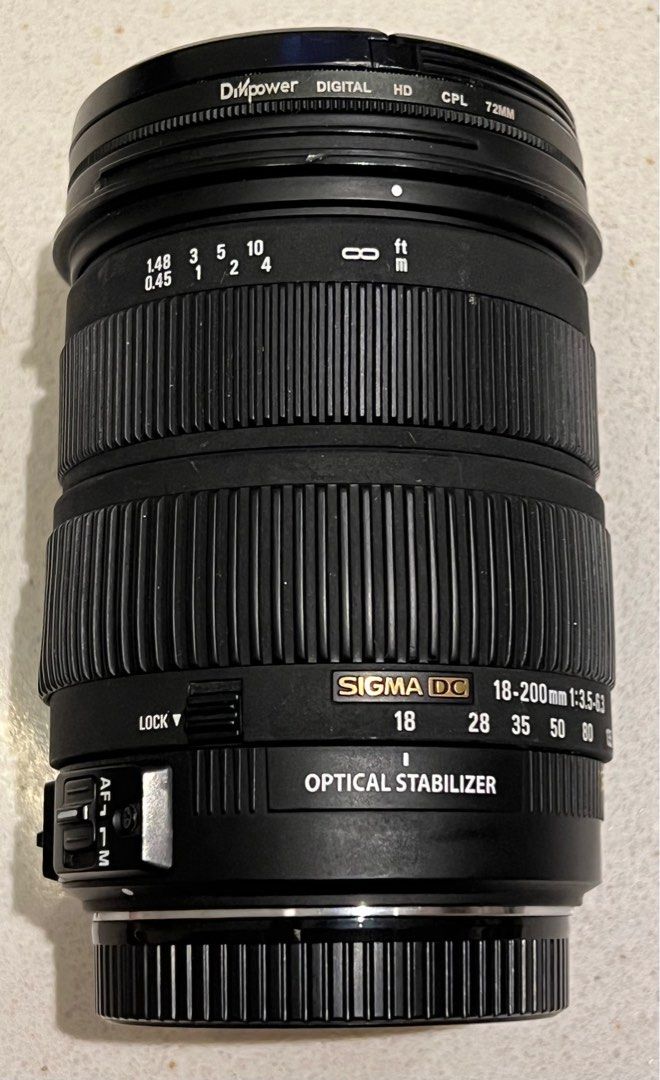 Sigma DC 18-200mm f/3.5-6.3 lens with Opticsl Stabilizer, Photography ...