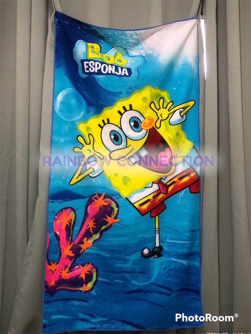 Stitch and Spongebob Character Towels, Furniture & Home Living, Bedding ...