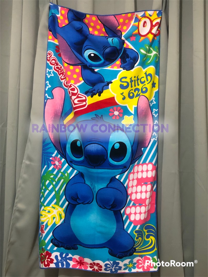 Stitch and Spongebob Character Towels, Furniture & Home Living, Bedding ...