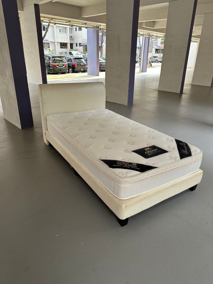 Super single bed frame with mattress free delivery, Furniture & Home ...