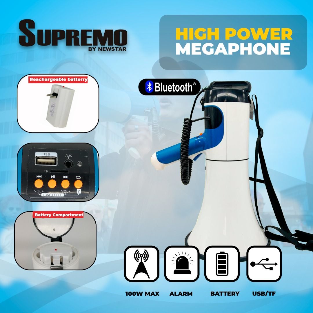 Supremo High Power Handheld Megaphone with Microphone on Carousell