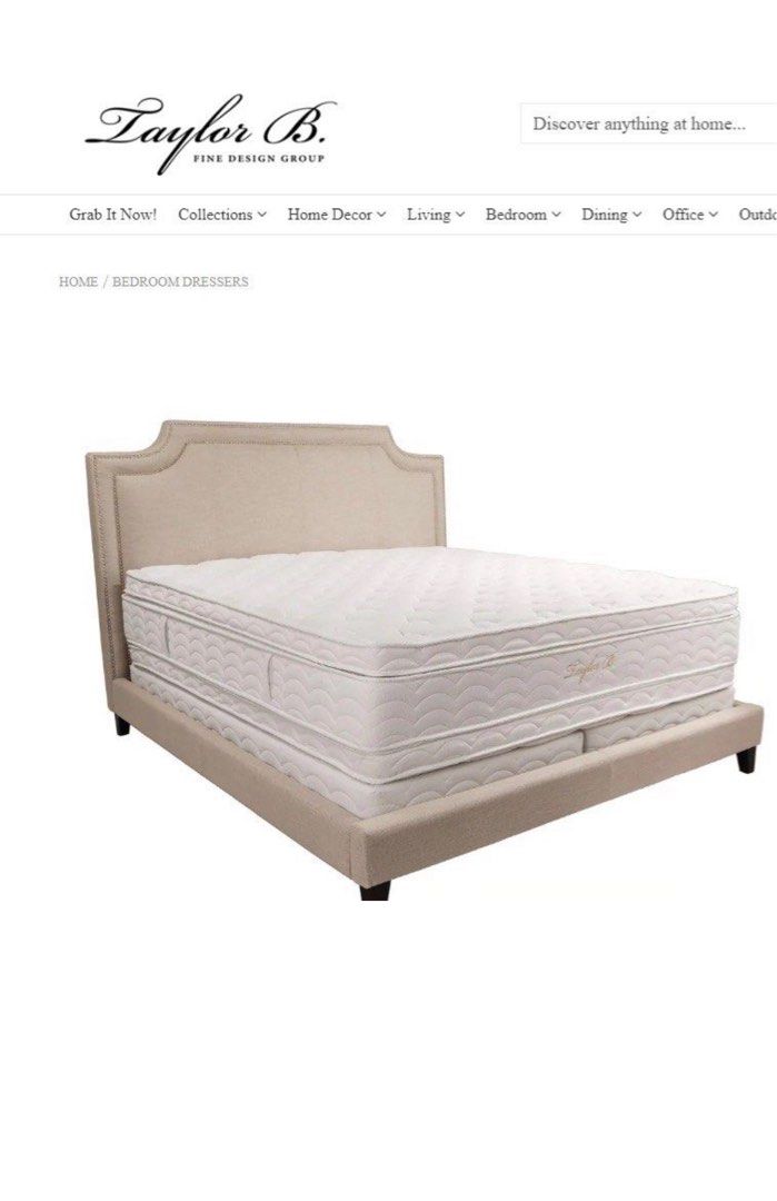Taylor B luxury brand king bed frame, Furniture & Home Living ...