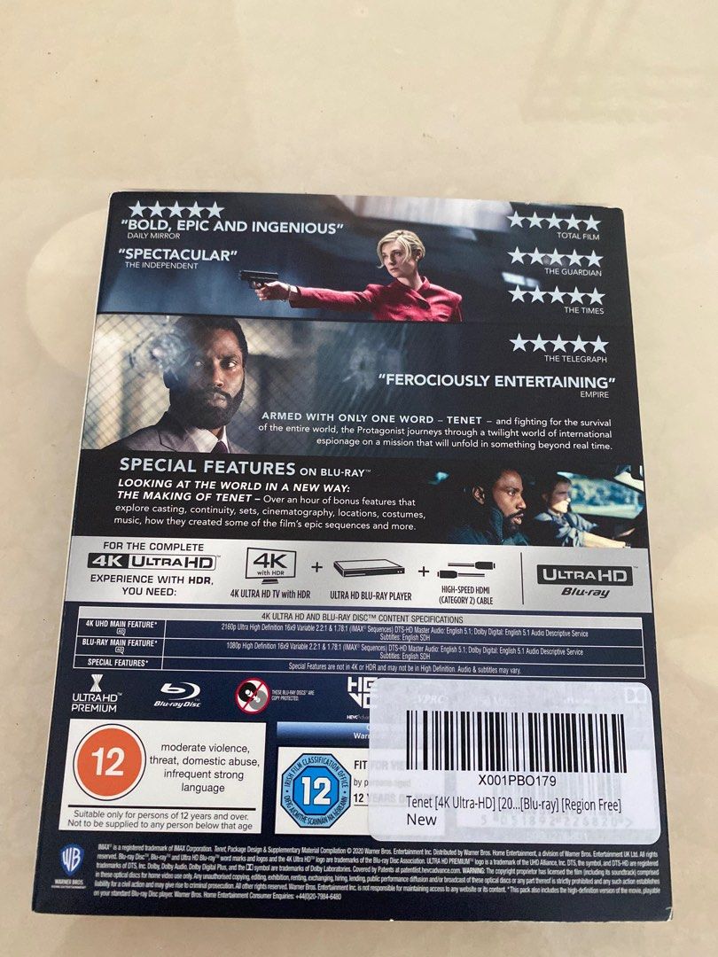Tenet 4K Ultra HD & Blu Ray, Hobbies & Toys, Music & Media, CDs & DVDs on Carousell