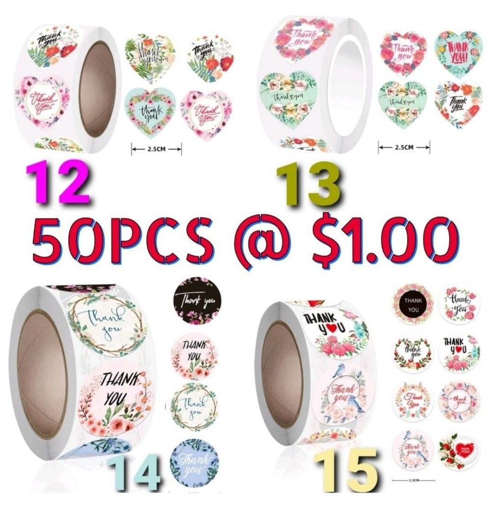 Thank You Stickers & Happy Birthday Sticker, Hobbies & Toys, Stationery ...