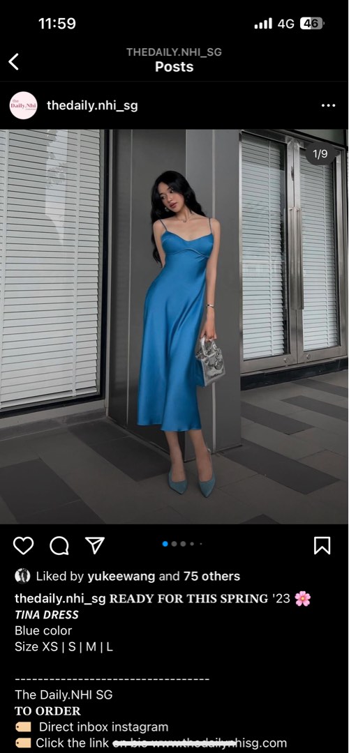 The daily nhi blue Tina dress, Women's Fashion, Dresses & Sets, Dresses ...