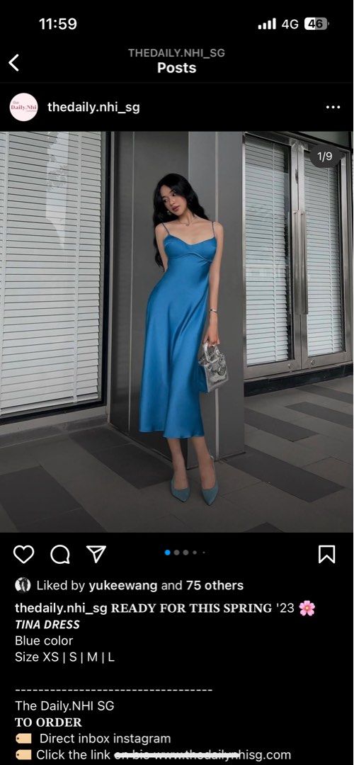 The daily nhi blue Tina dress, Women's Fashion, Dresses & Sets, Dresses ...