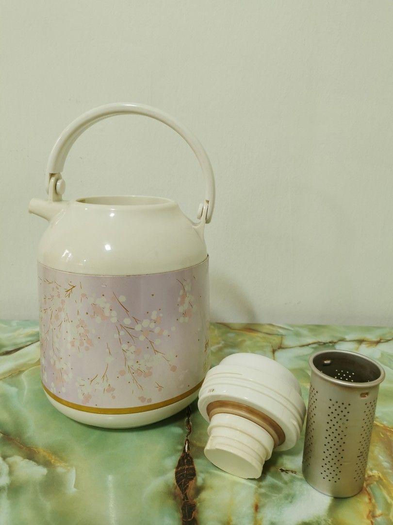 Tiger brand 1.04 litres thermos flask tea pot with large and long solid ...